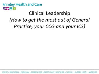 3.3 - Primary Care Transformation in Frimley ICS | PPTX