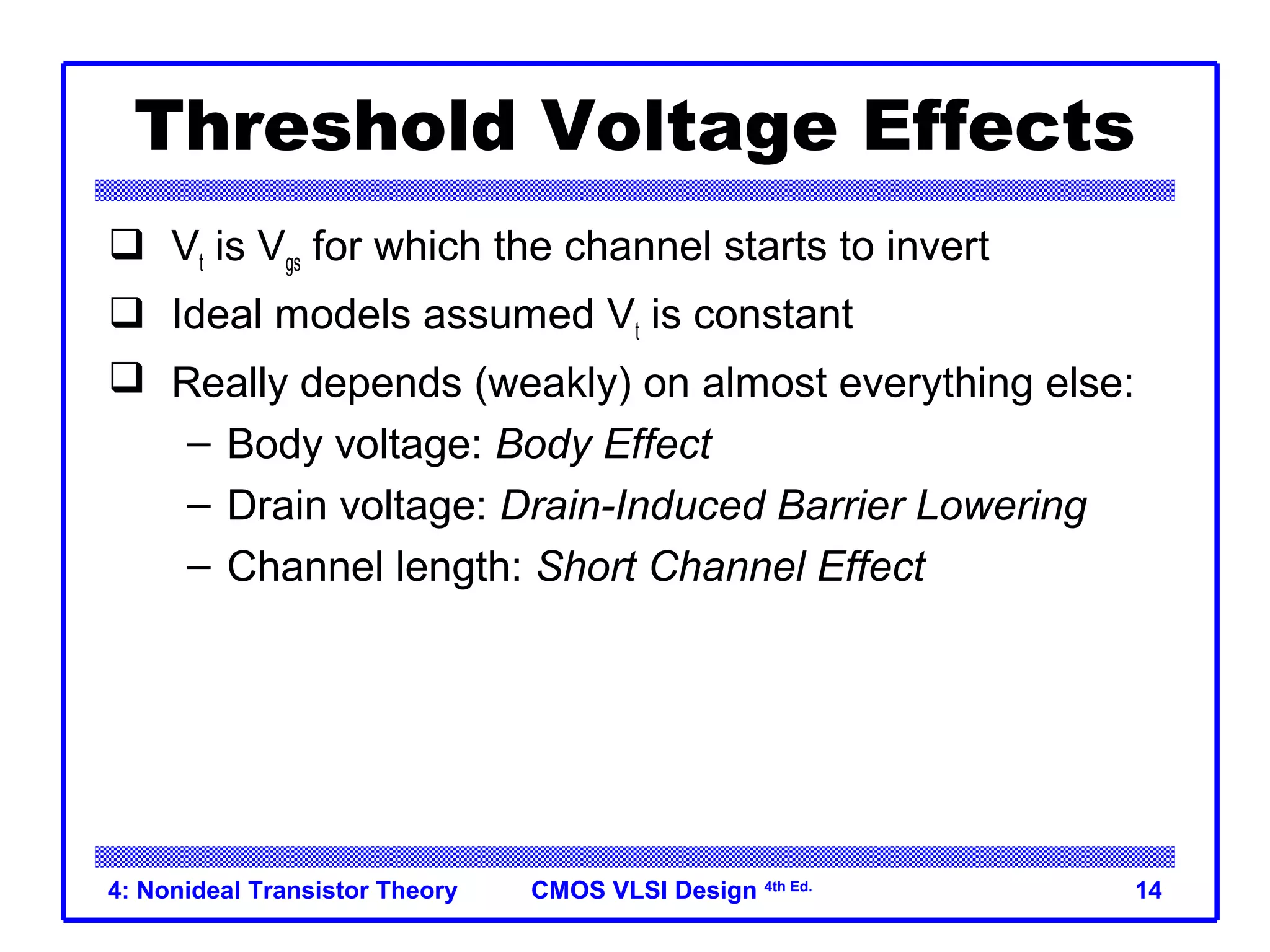 MOS-Nonideal charecteristics | PPT