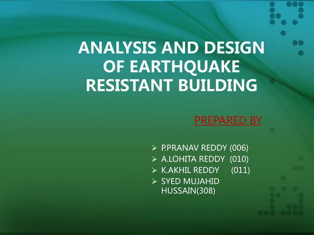 Earthquake Resistant Building | PPTX | Civil Engineering Industry ...