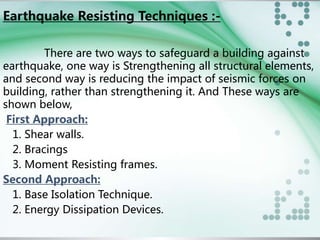 Earthquake Resistant Building | PPTX