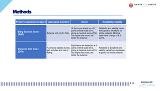 Wii Fit balance training in outpatient people with subacute stroke | PPTX