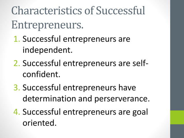 Characteristics of Successful Entrepreneurs | PPTX | Startups | Business
