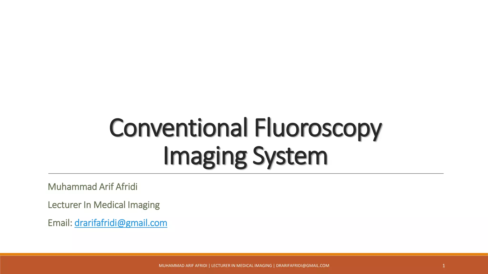 Conventional Fluoroscopy Imaging System | PDF
