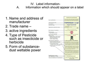 3 18 Pesticide Labels & Safety Sheets | PPT