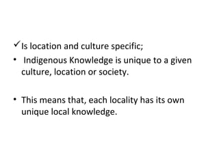 indigenous knowledge | PPT