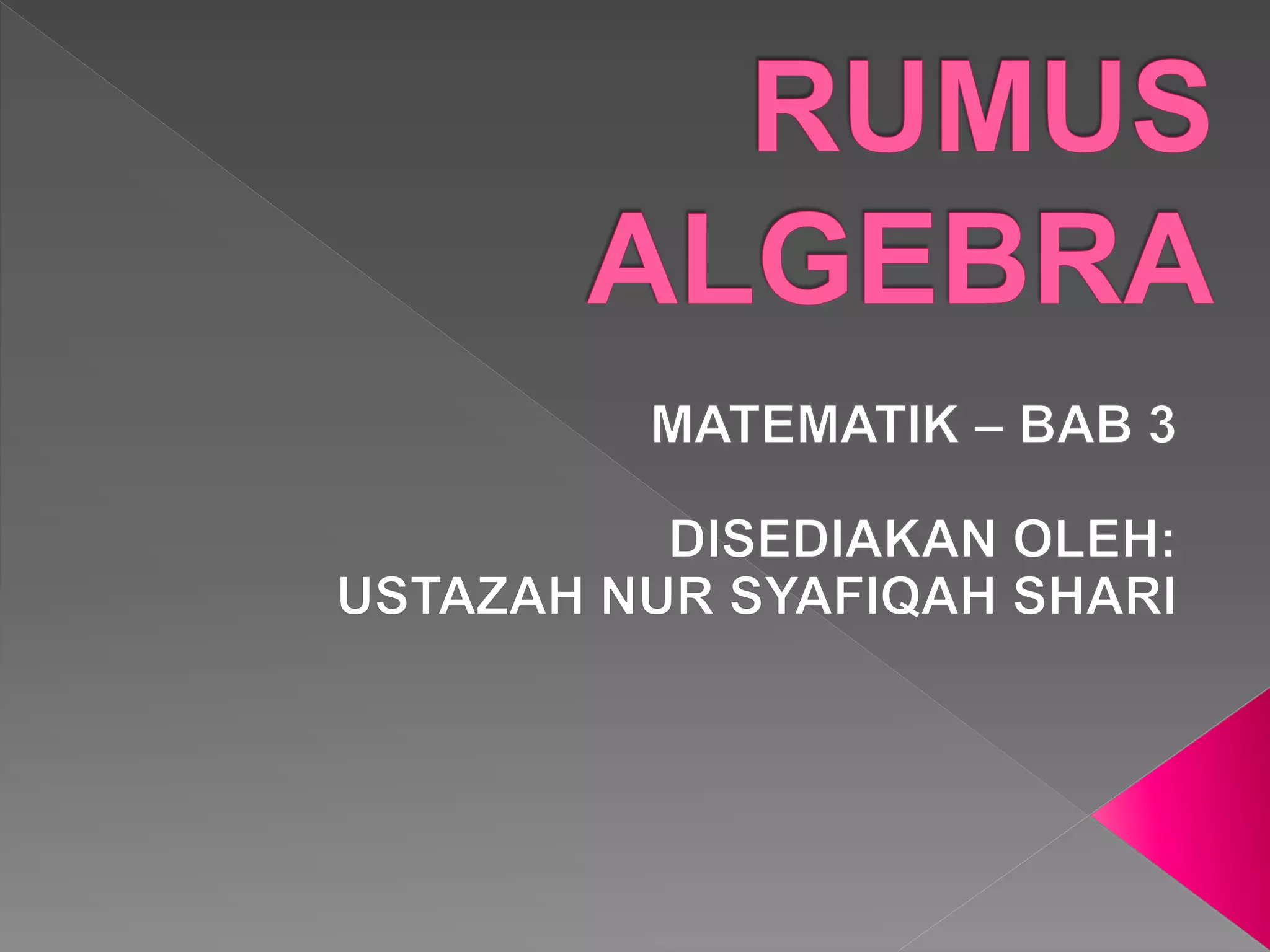 Rumus Algebra | PPTX