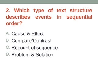 Quiz about the 9 structures of academic text - EAPP | PPTX