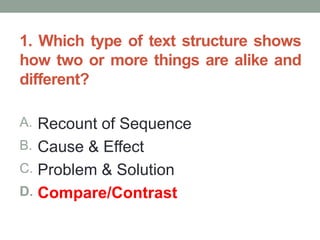 Anwers to quiz about the 9 structures of academic text - EAPP | PPTX ...