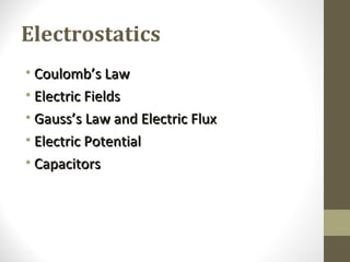 Electrostatics - 203PHYS | PPT