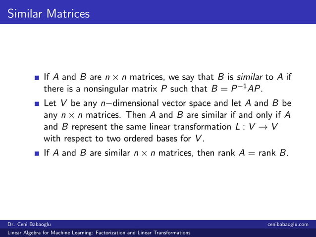 3. Linear Algebra for Machine Learning: Factorization and Linear ...
