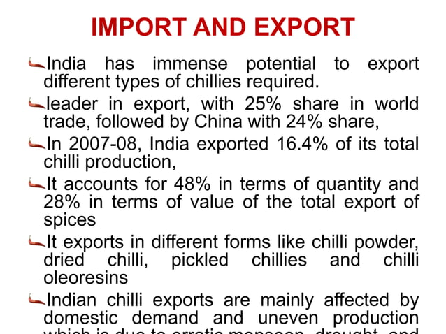 Chilli Processing | PPTX | Nutrition | Healthy Living