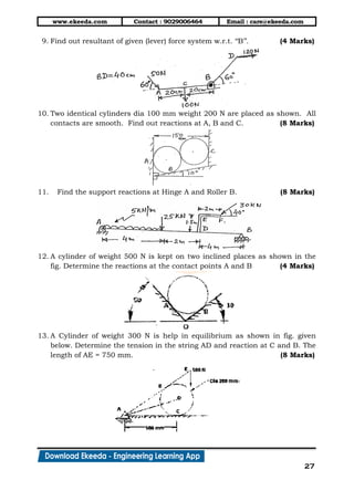 Engineering Mechanics First Year | PDF