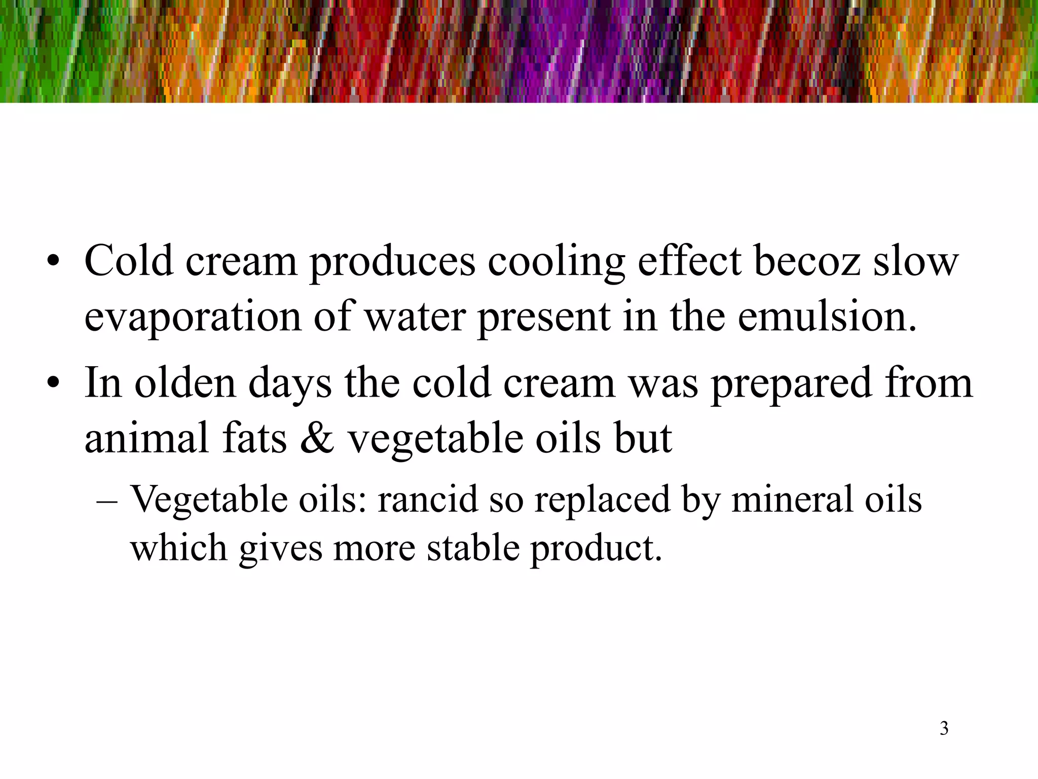 Cold cream, vanishing cream and cleansing cream | PDF