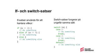 Introduktion till JS | PDF