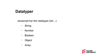 Introduktion till JS | PDF