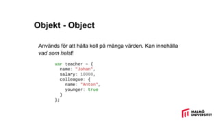 Introduktion till JS | PDF