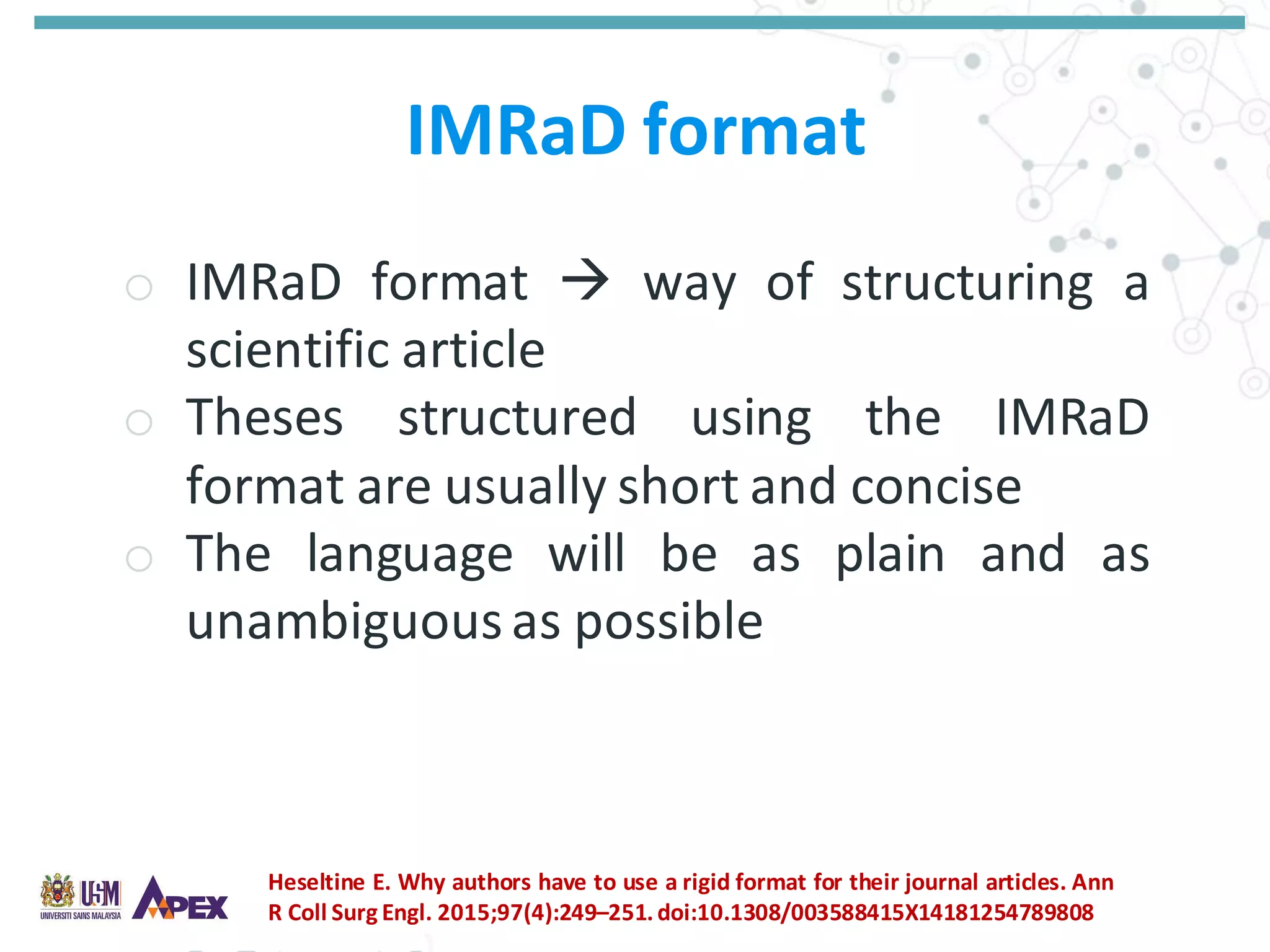 Scientific Writing Series: IMRaD | PDF