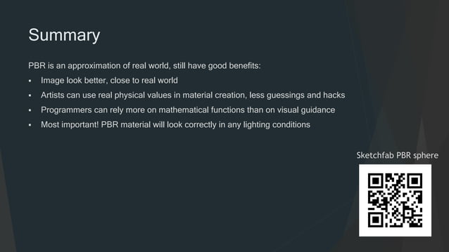 Mikhail Kyyashko "PBR (physically based rendering) for artists and programmers" | PPT