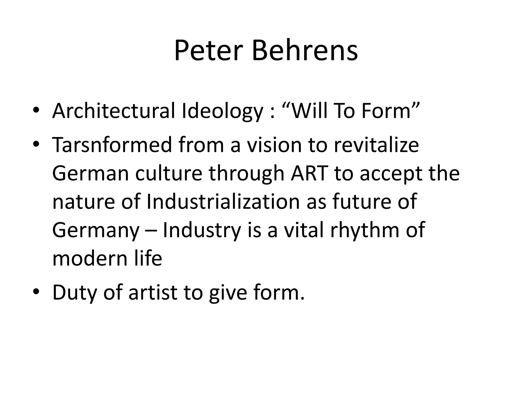 Peter behrens werkbund | PPTX