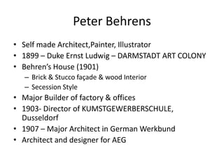 Peter behrens werkbund | PPTX