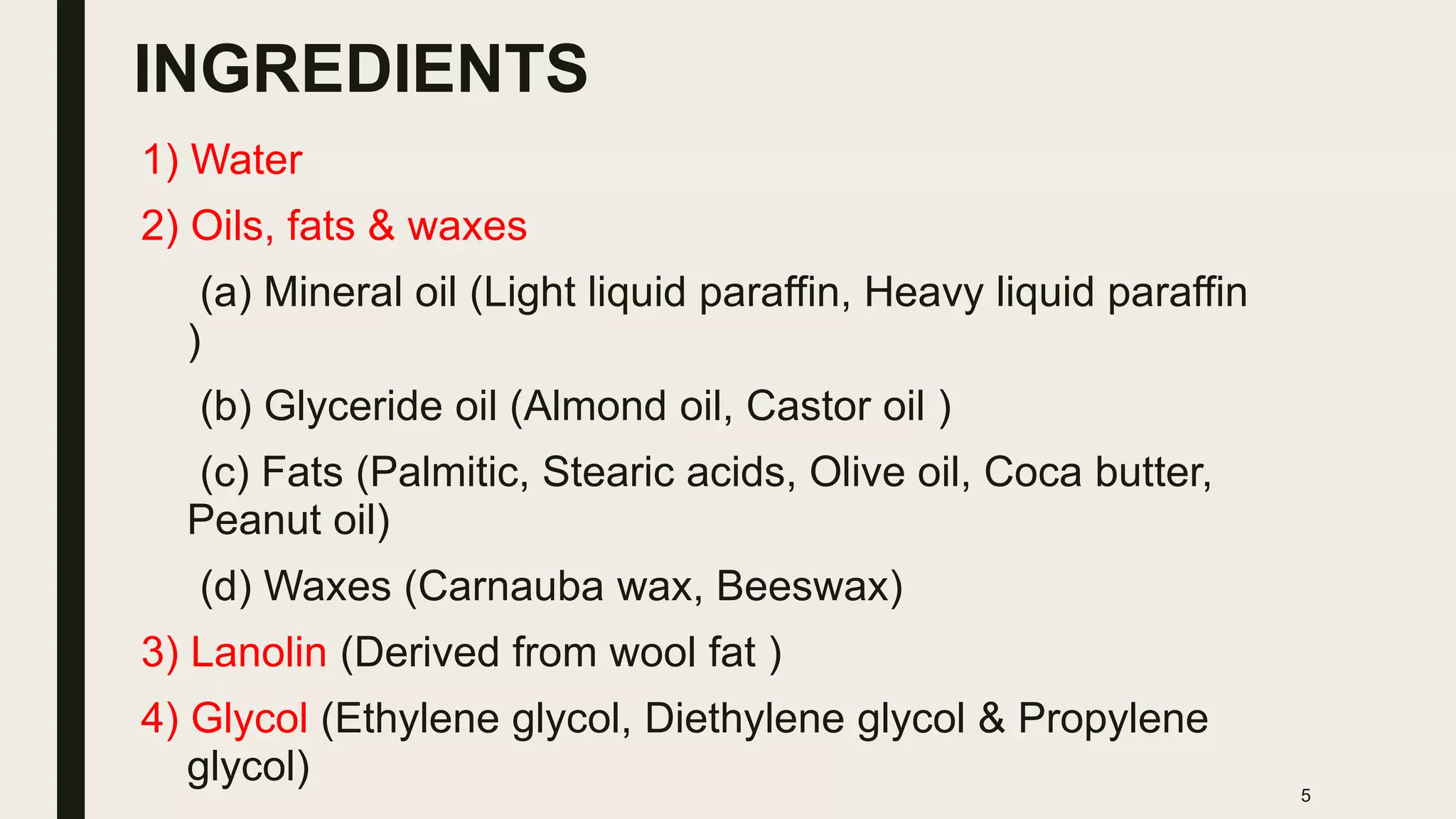 building blocks for different cosmetics | PPTX