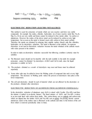 INORGANIC CHEMISTRY 1.1-EXTRACTION OF METALS | DOCX