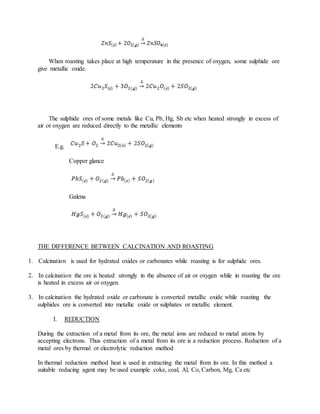INORGANIC CHEMISTRY 1.1-EXTRACTION OF METALS | DOCX