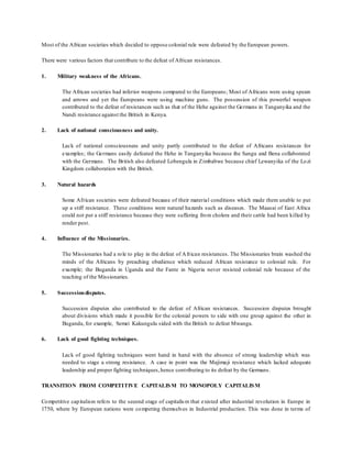 IMPERIALISM AND TERRITORIAL DIVISION OF THE WORLD (COLONIZATION OF ...