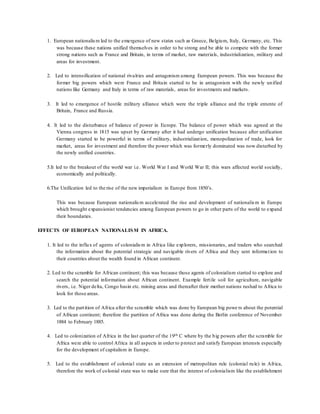 IMPERIALISM AND TERRITORIAL DIVISION OF THE WORLD (COLONIZATION OF ...