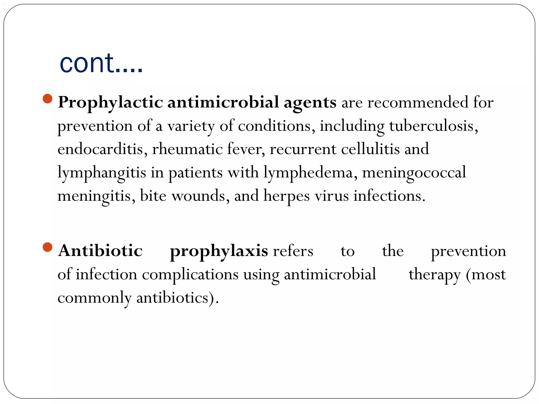 3. prophylactic use of Anti-microbial agents | PPT