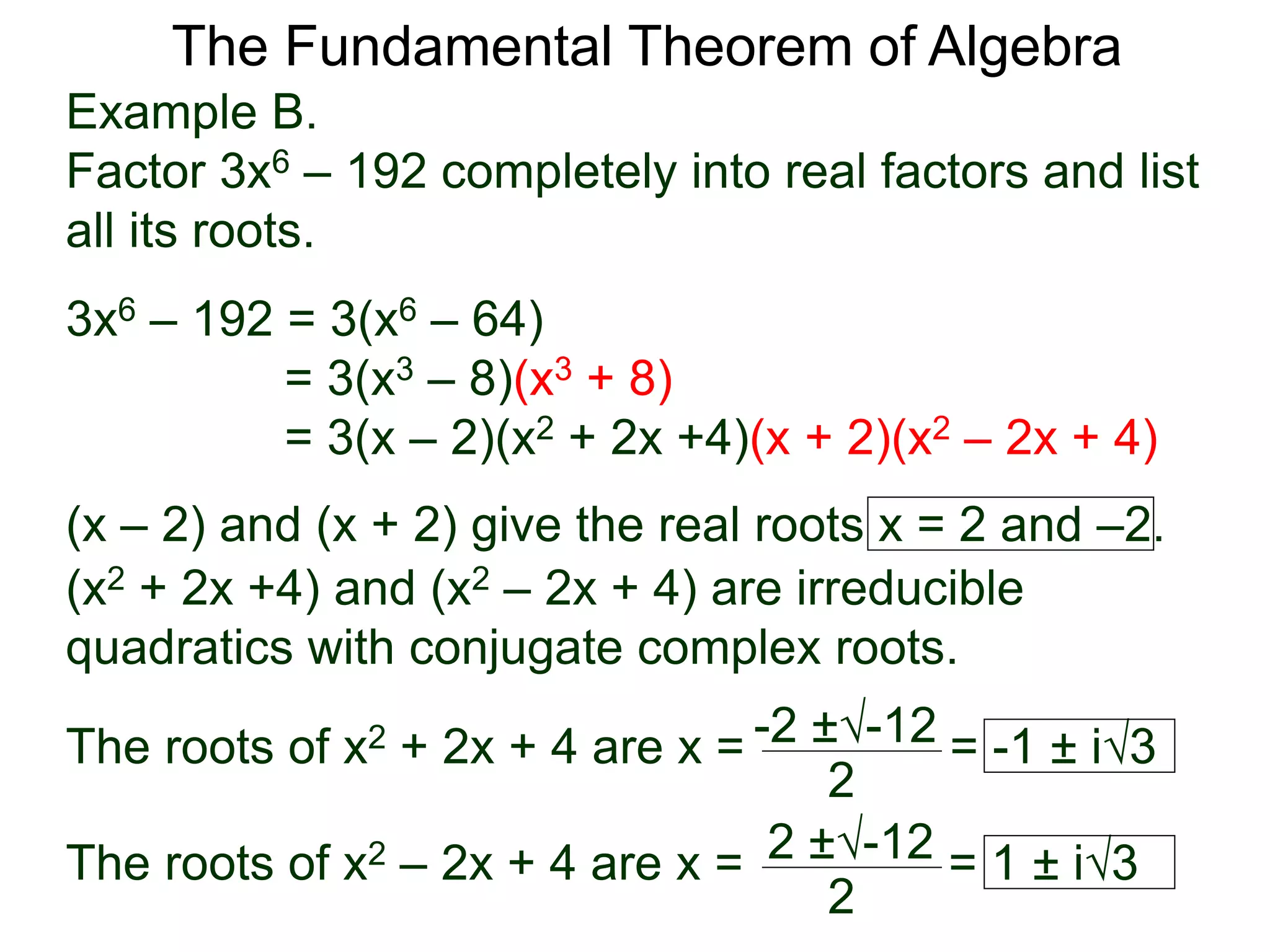 3.3 the fundamental theorem of algebra t | PPTX