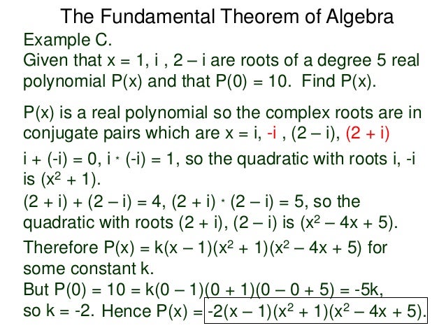 3.3 the fundamental theorem of algebra t