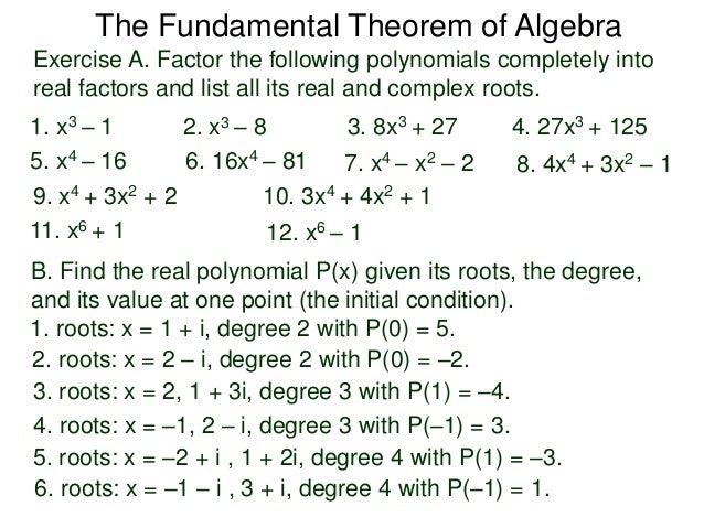 3.3 the fundamental theorem of algebra t