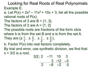 3.4 looking for real roots of real polynomials t | PPT