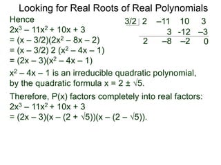 3.4 looking for real roots of real polynomials t | PPT