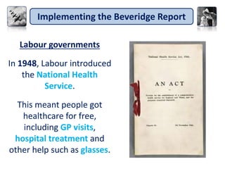 Making of Modern Britain 1880-1951 - progress on implementing Beveridge ...