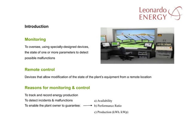 Photovoltaic Training Course - Module 3.1 - Control and telecom systems | PPTX