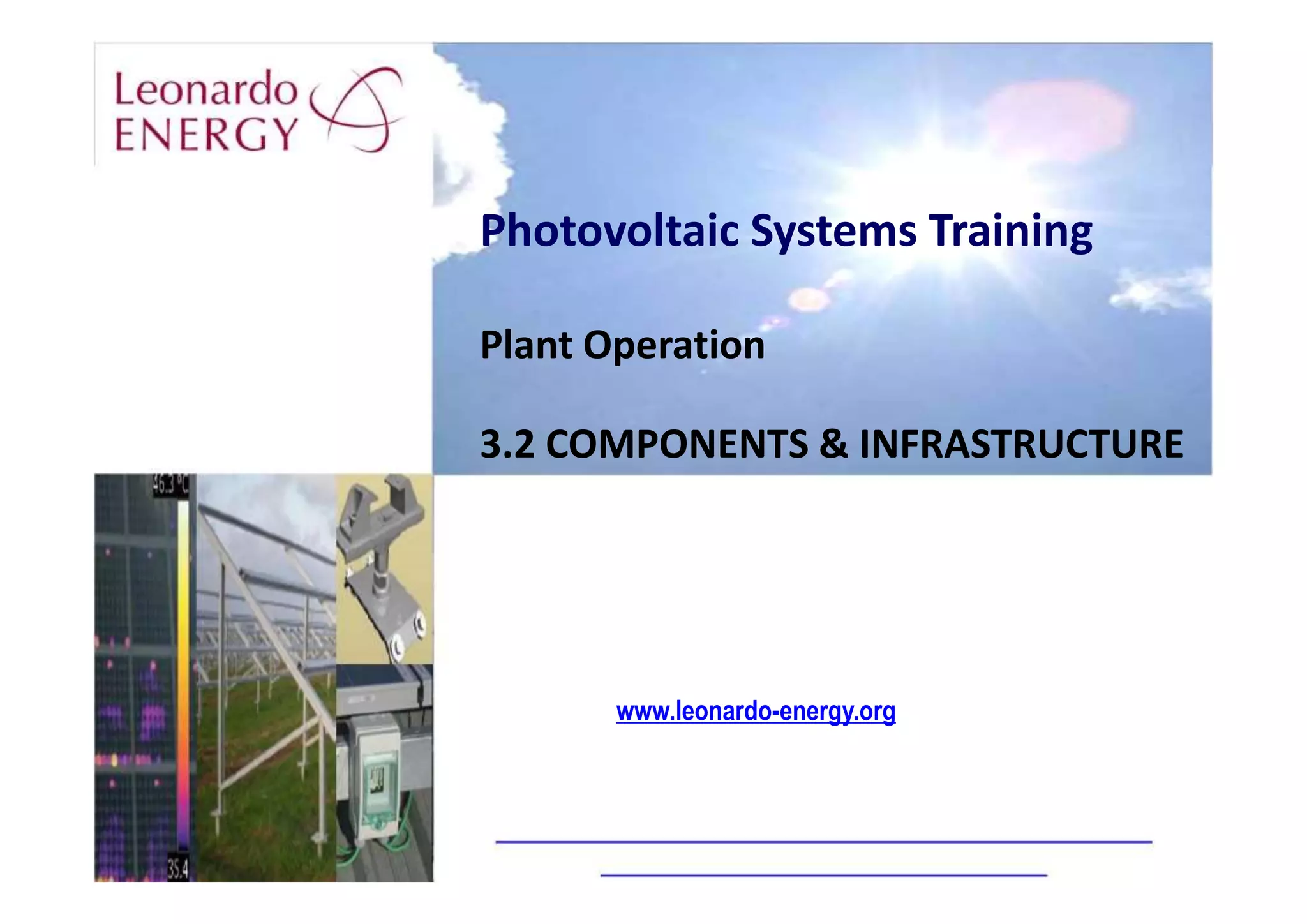 Photovoltaic Training Course - Module 3.2 - control system components and infrastructure | PPTX