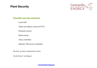 Photovoltaic Training Course - Module 3.4 - plant security | PPTX