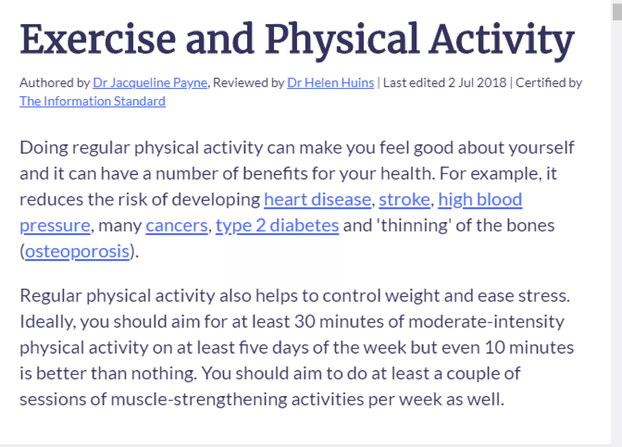 Exercise and Physical Activity | PDF | Fitness and Exercise | Healthy Living
