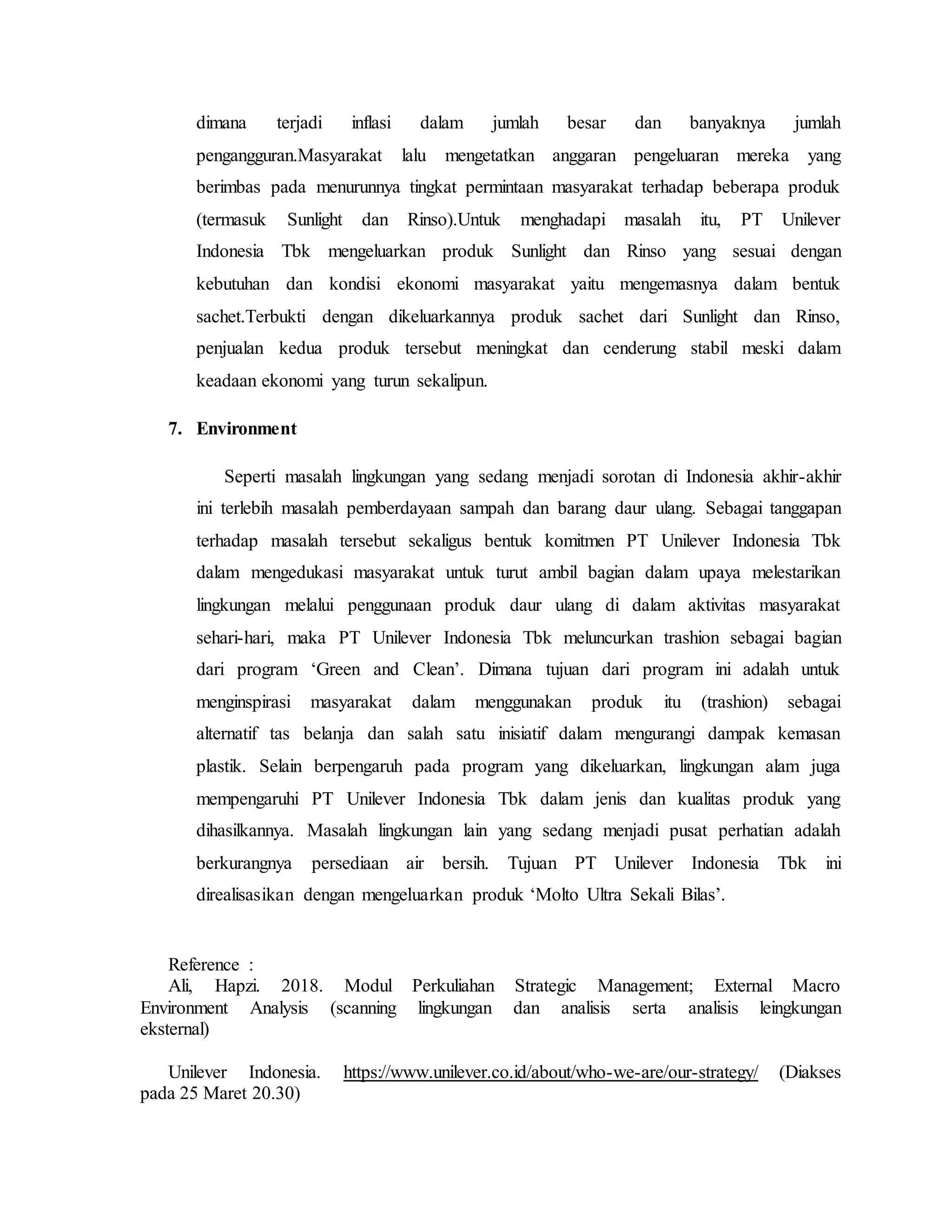 External Macro Environment Analysis. Universitas Mercu Buana. 2019 | DOCX