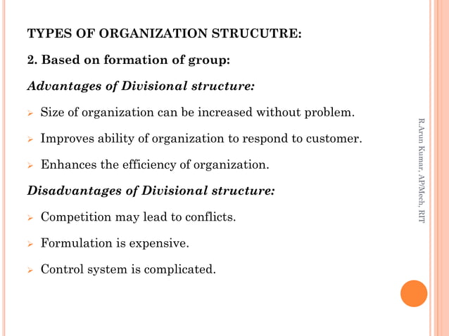 Organization chart and organization structure types