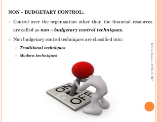 Non budgetary control techniques | PDF