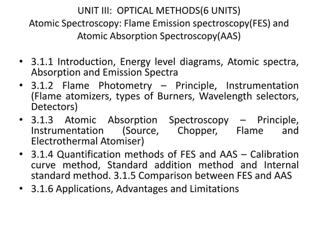 Atomic Absorption Spectroscopy | PPTX | Chemistry | Science
