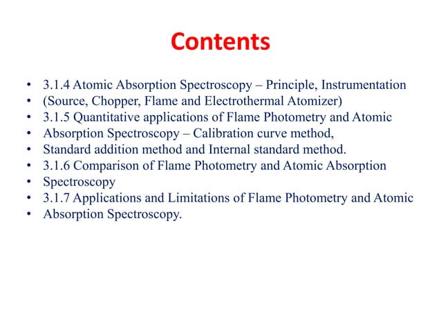 Atomic Absorption Spectroscopy | PPTX | Chemistry | Science