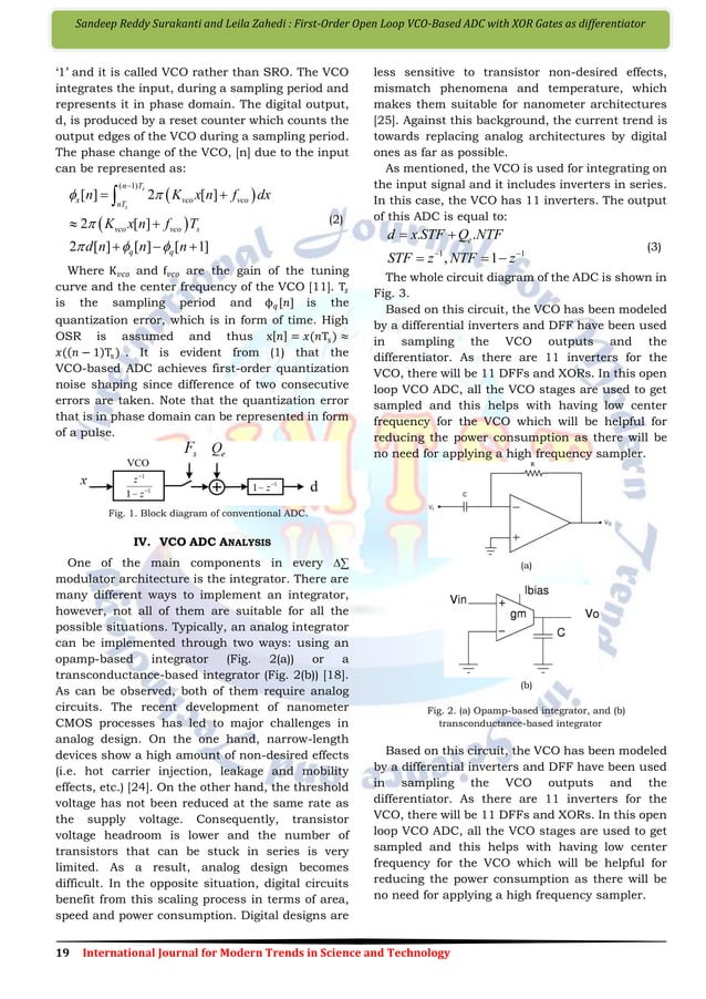 First-Order Open Loop VCO-Based ADC with XOR Gates as differentiator | PDF