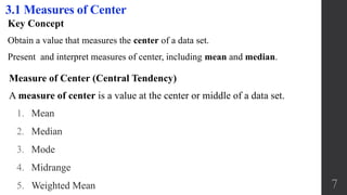 3.1 Measures of center | PPTX
