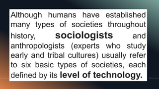 Defining culture and society from the perspectives of ANTHROPOLOGY AND ...