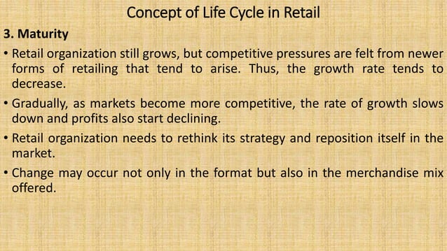 3. Theories of retailing, Retail Life Cycle | PPTX | Retail Industry ...