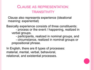 The grammar of experiential meaning | PPTX